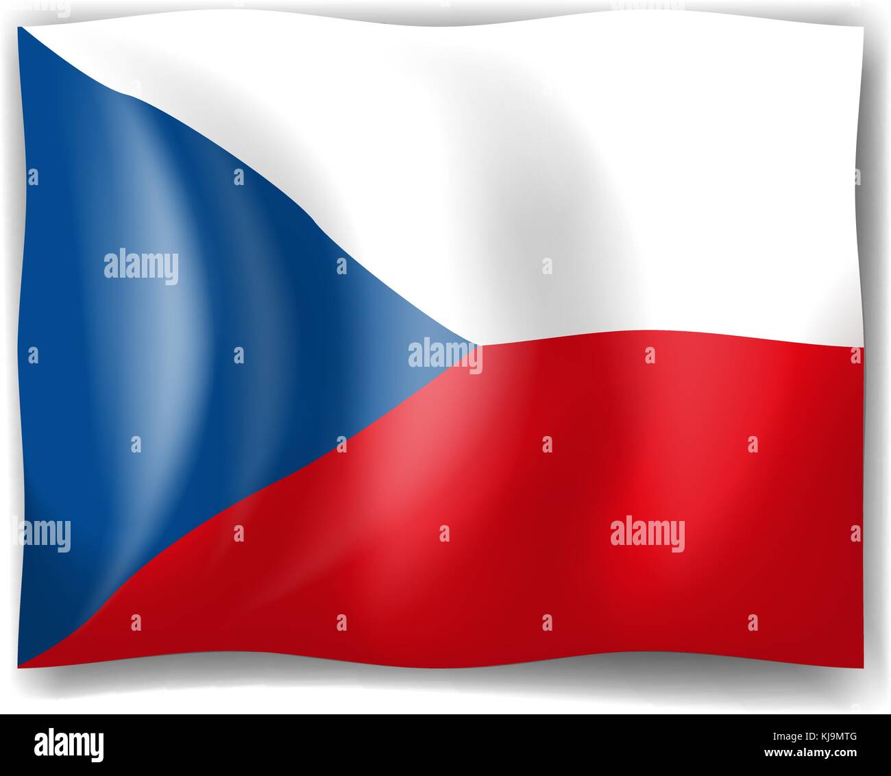 Illustration of the flag of Czech Republic on a white background Stock ...