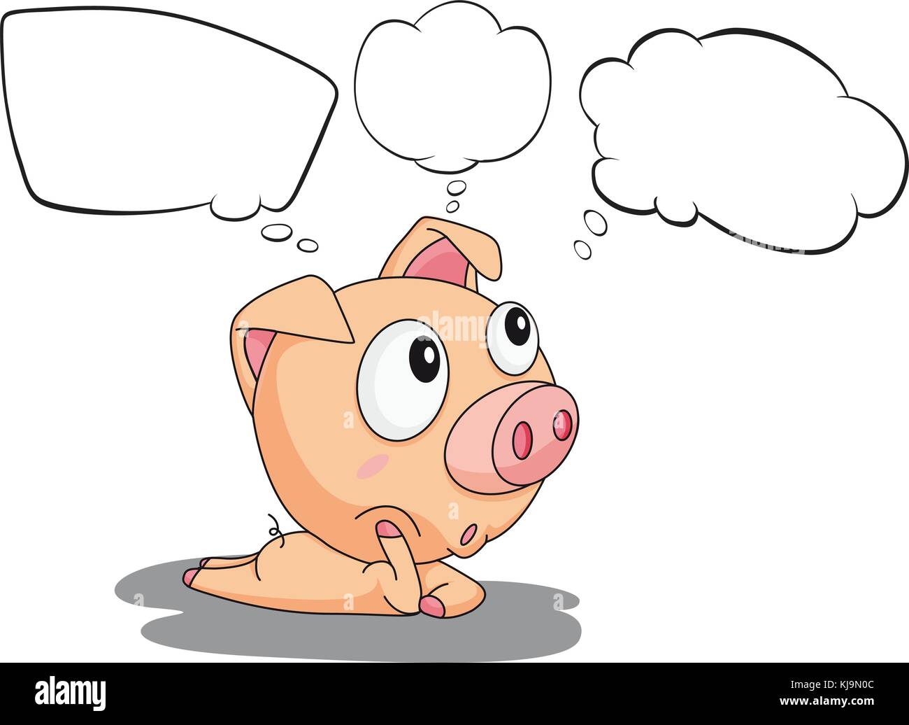 Illustration of a pig with empty callouts on a white background Stock ...