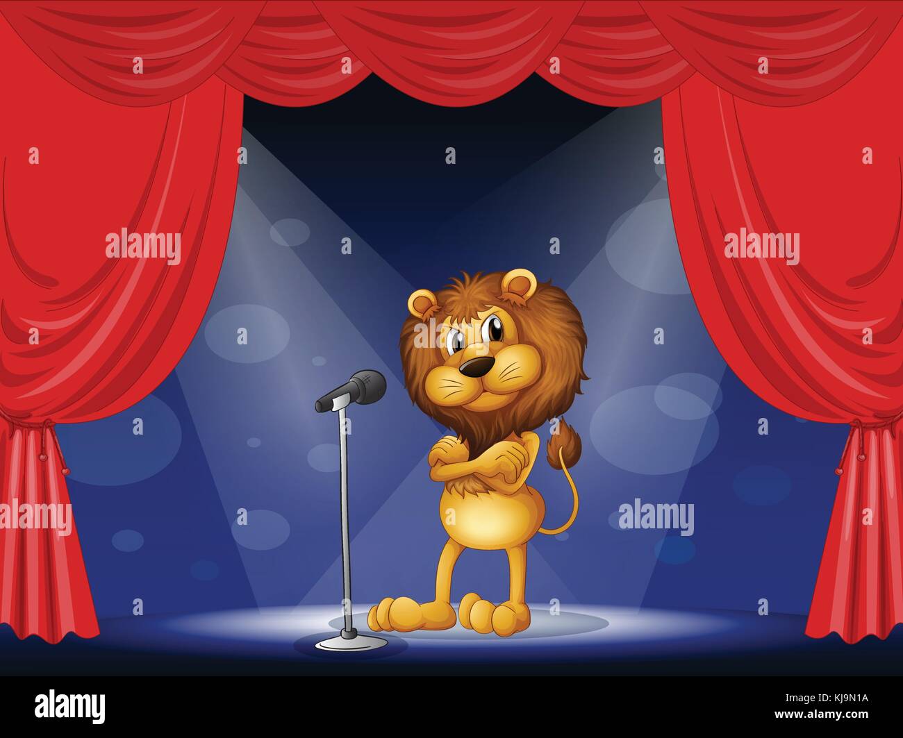 Illustration of a lion performing on stage Stock Vector Image & Art - Alamy
