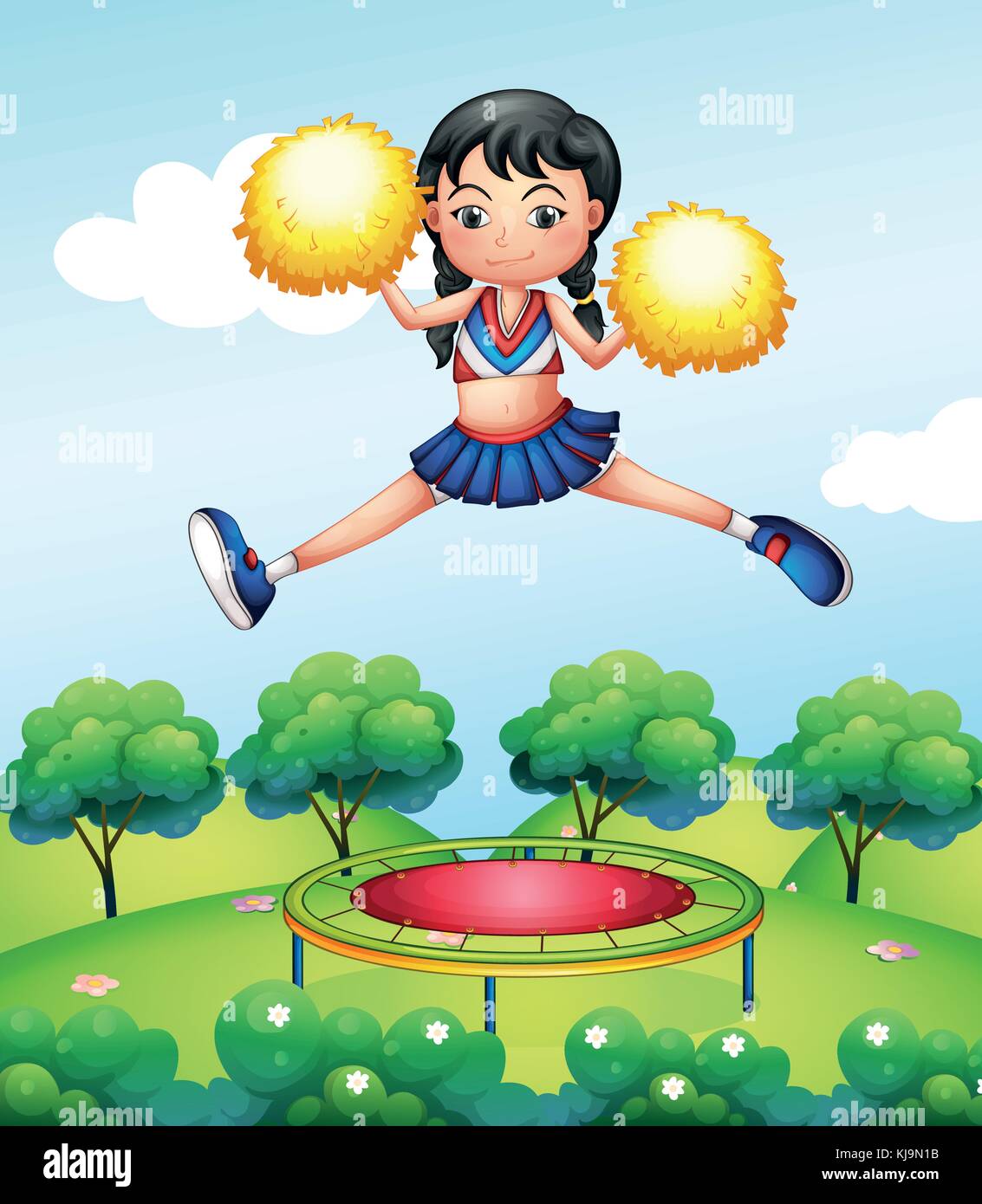 Illustration of a cheerleader jumping Stock Vector Image & Art - Alamy