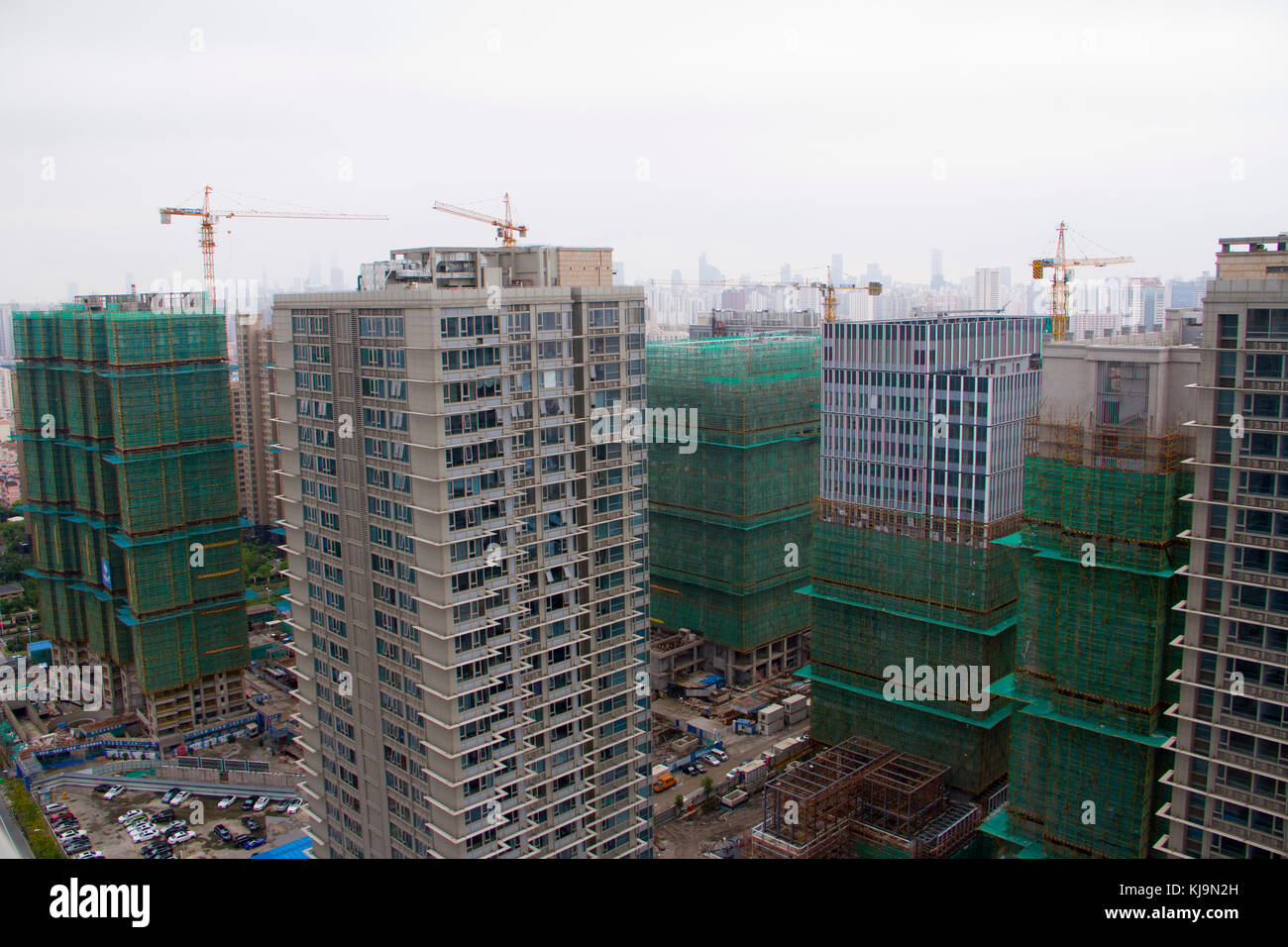 Buildings and apartments in the Zhenru section of Shanghai, China Stock ...