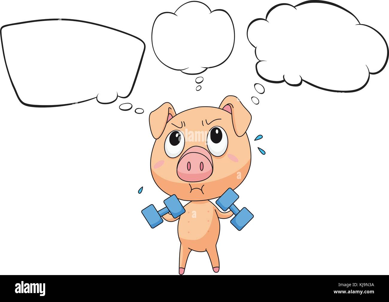 Illustration of a pig with empty callouts on a white background Stock ...