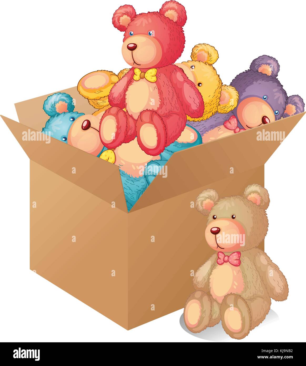 Illustration of a box full of toys on a white background Stock Vector ...