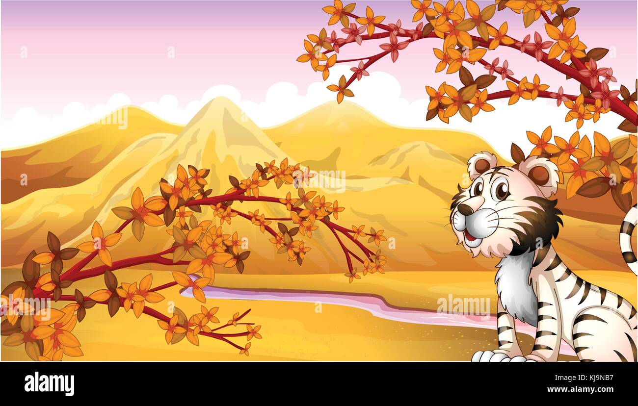 Illustration of a tiger beside the river Stock Vector Image & Art - Alamy
