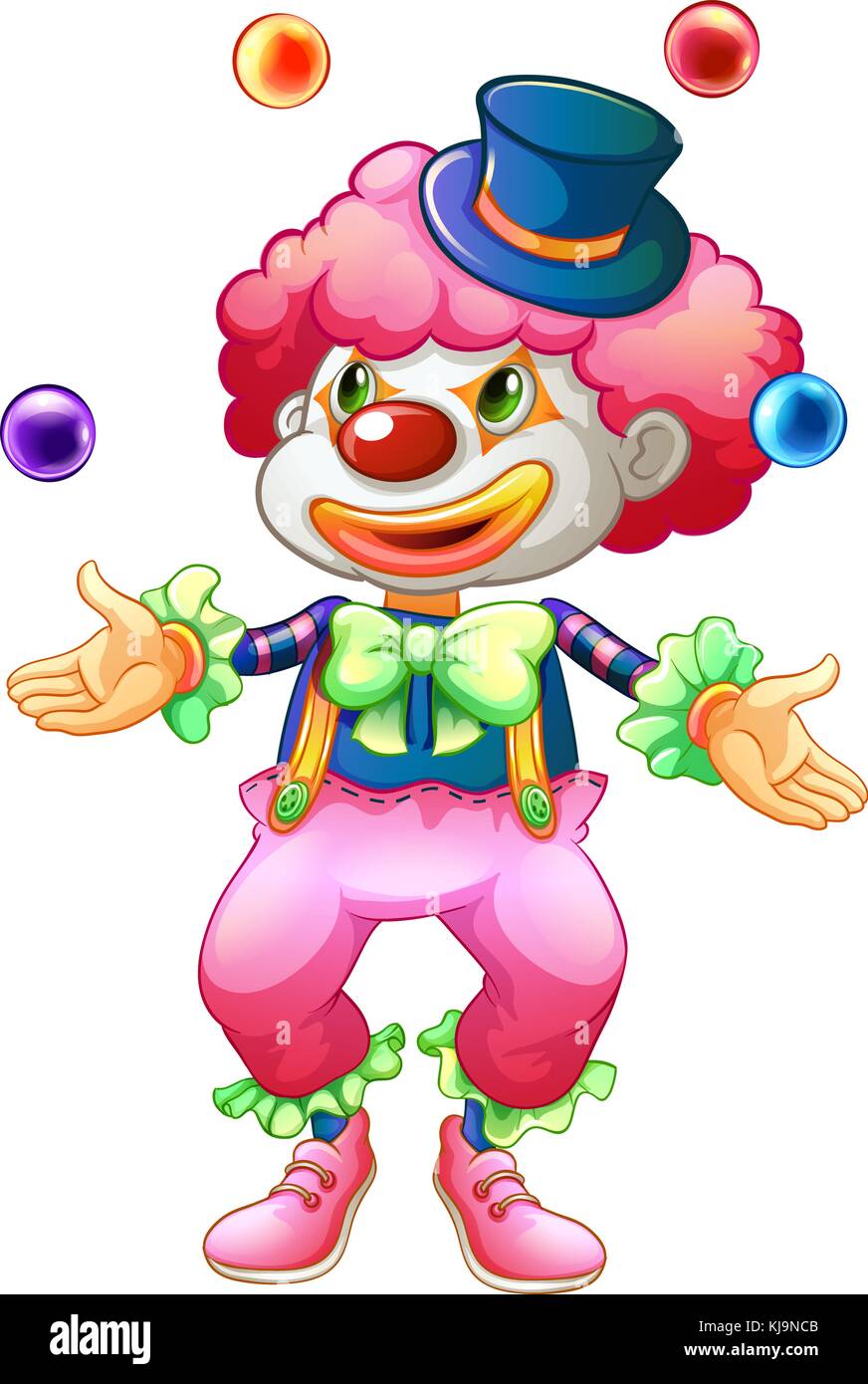 Illustration of a clown with her balls on a white background Stock ...