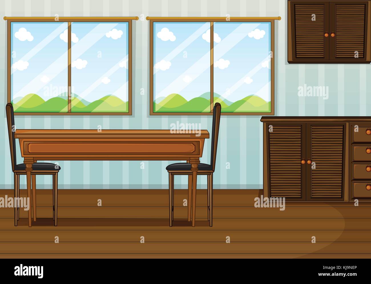 Illustration of a clean dining room Stock Vector Image & Art - Alamy