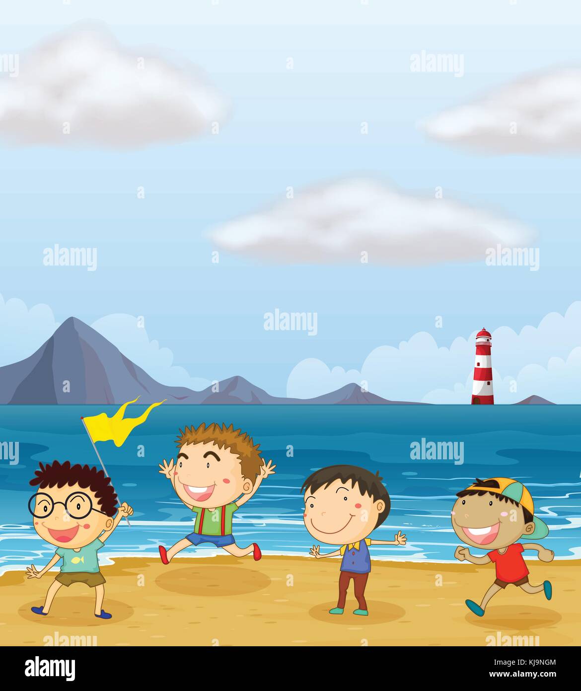 Students seaside Stock Vector Images - Alamy