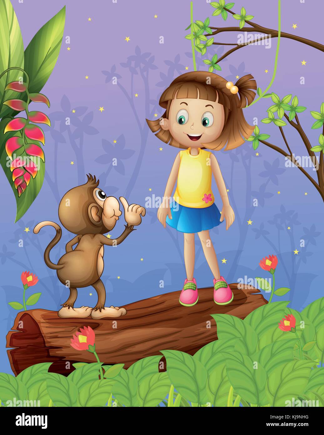 Cartoon Girl Monkey