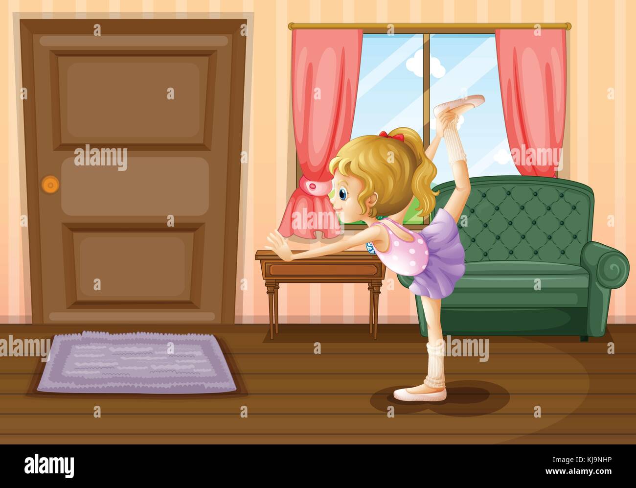 Illustration of a ballet dancer inside her house Stock Vector Image ...