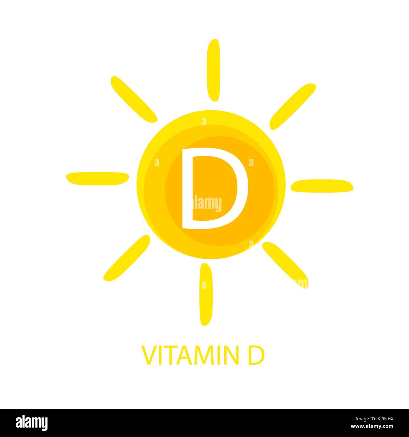 Vitamin D Icon with Sun Vector Illustration Stock Vector Image & Art ...