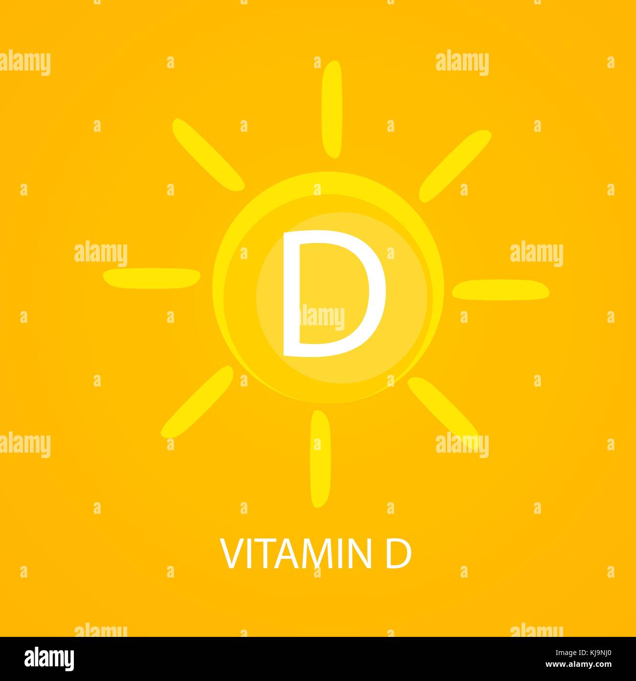 Vitamin D Icon with Sun Vector Illustration Stock Vector Image & Art ...