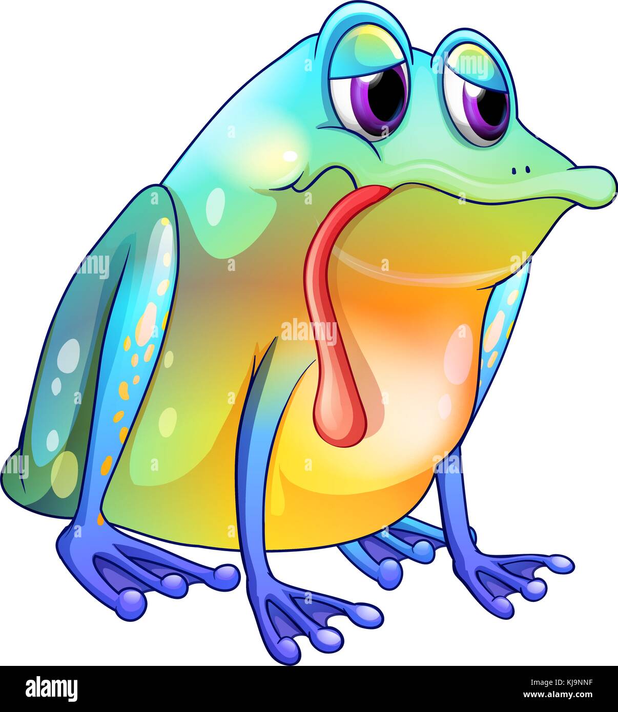 Illustration of a colorful sad frog on a white background Stock Vector ...