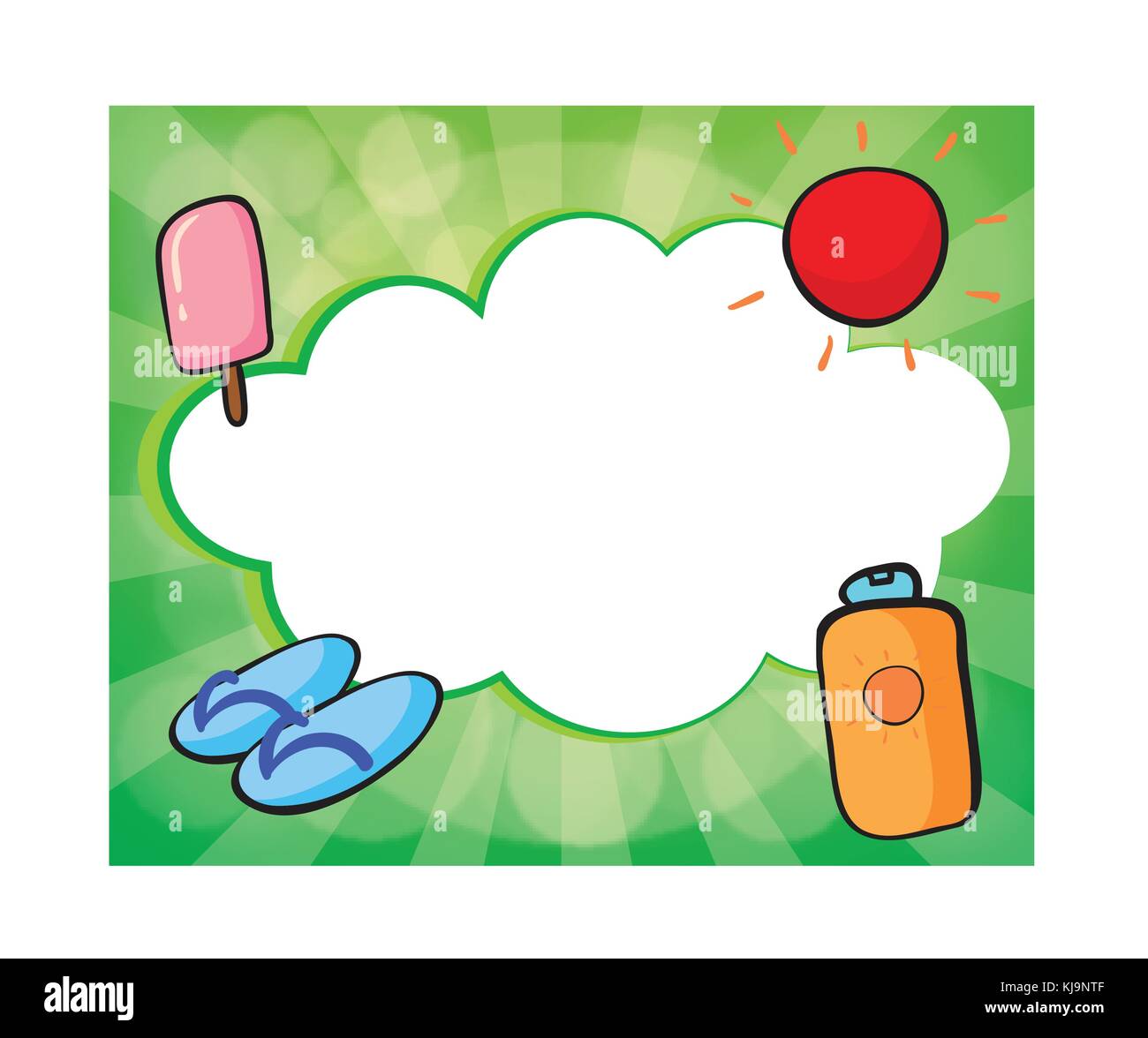 Illustration of an empty cloud template for summer Stock Vector Image ...