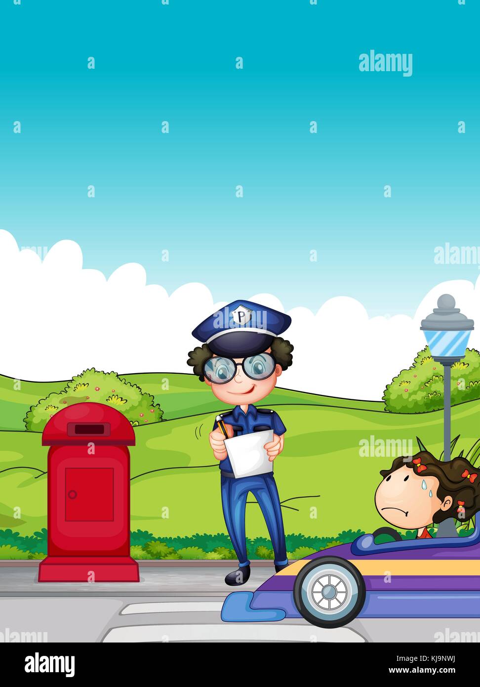 Caught speeding Stock Vector Images - Alamy