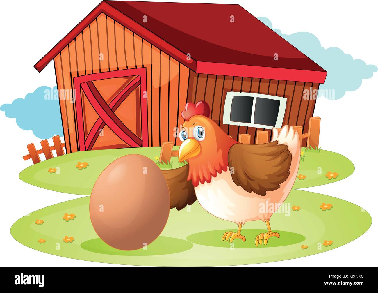 Hen house background Stock Vector Images - Alamy