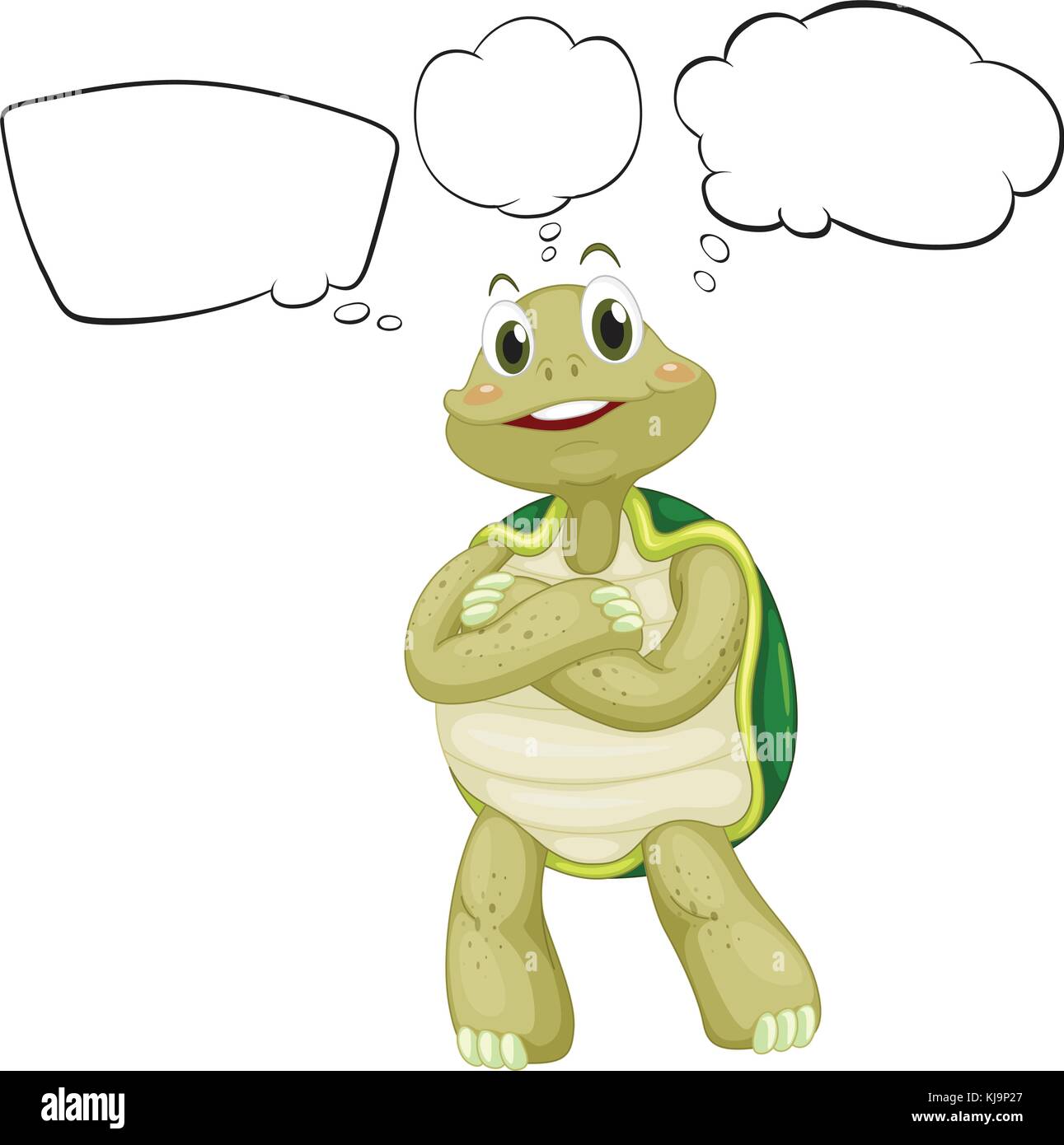 Illustration of a thinking turtle on a white background Stock Vector ...