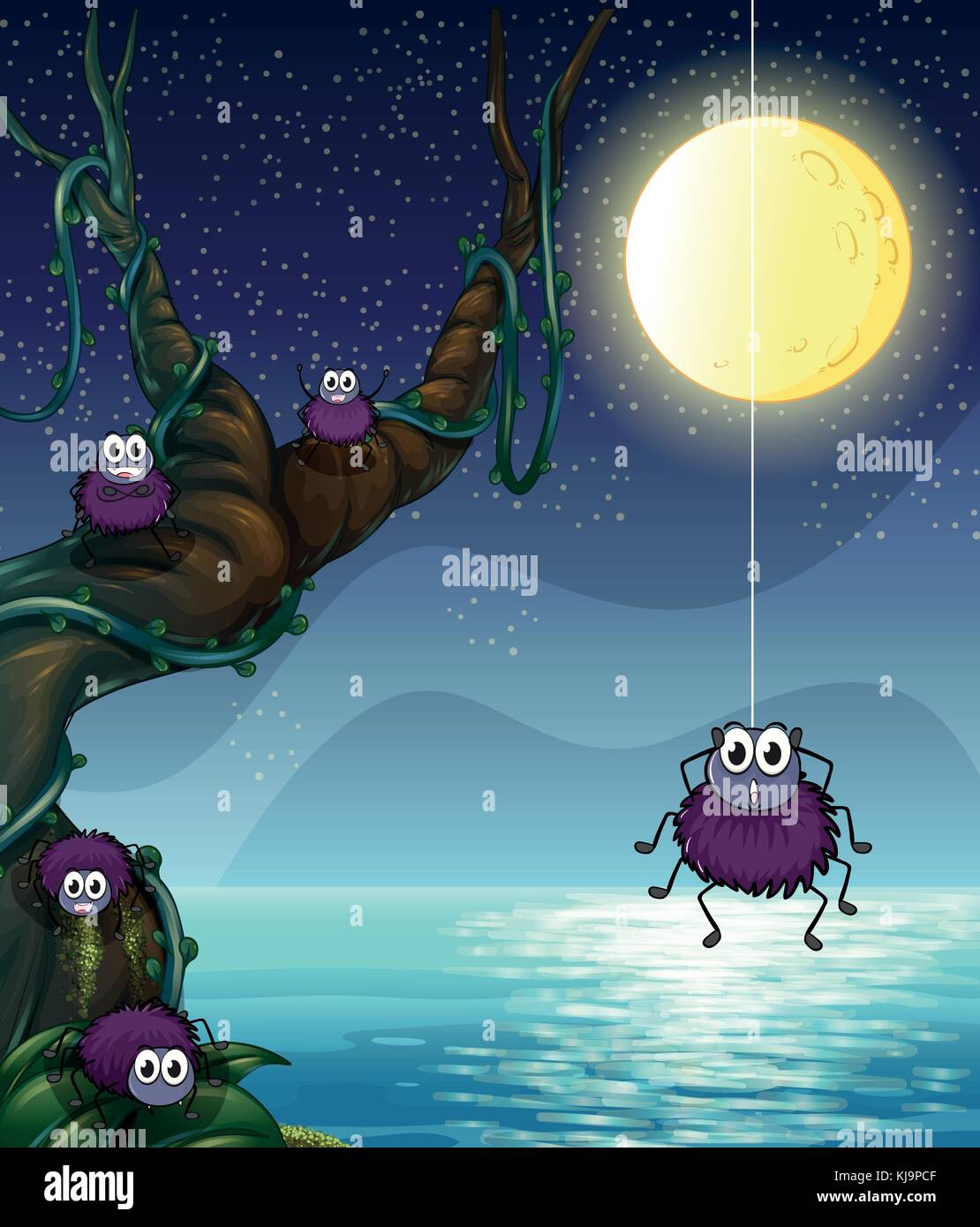 Illustration of a group of spiders Stock Vector Image & Art - Alamy