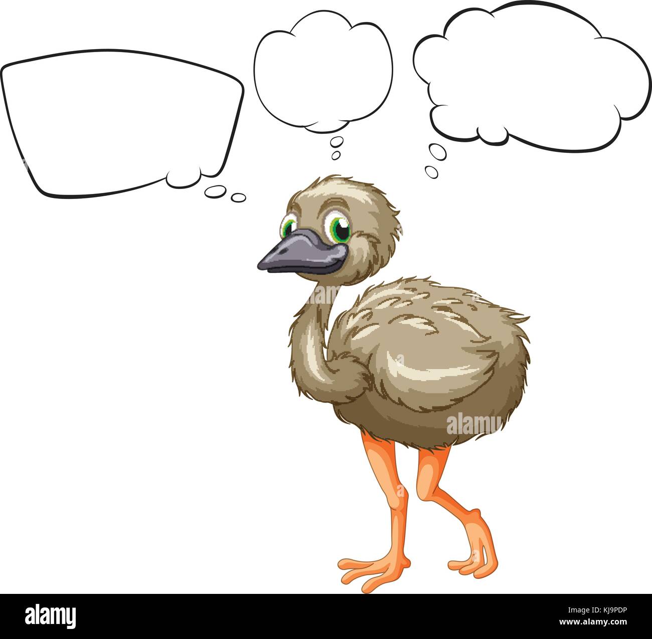 Illustration of a small ostrich on a white background Stock Vector ...