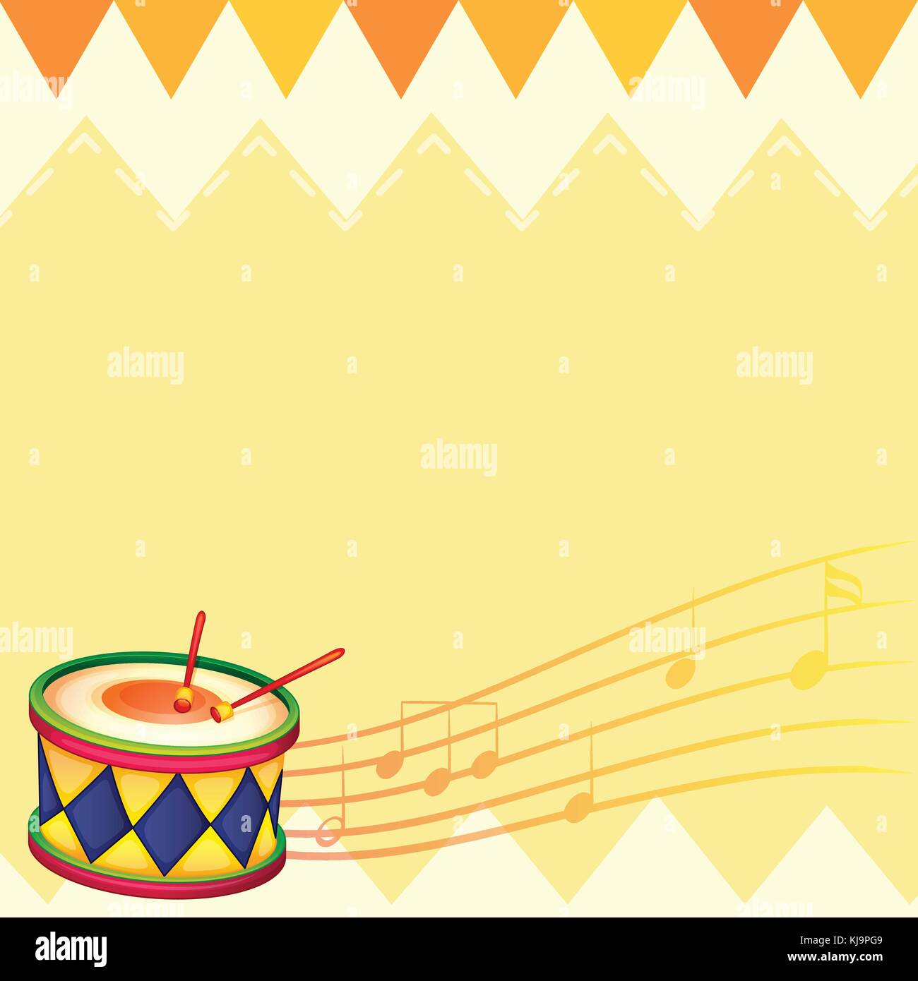 Illustration of a musical drum with musical notes Stock Vector Image ...