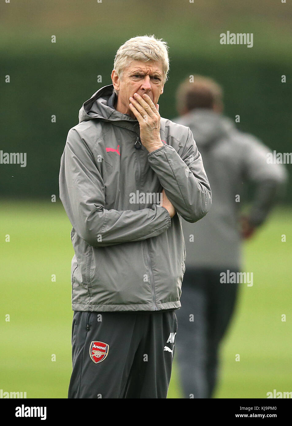 Arsenal manager Arsene Wenger during the training session at London ...