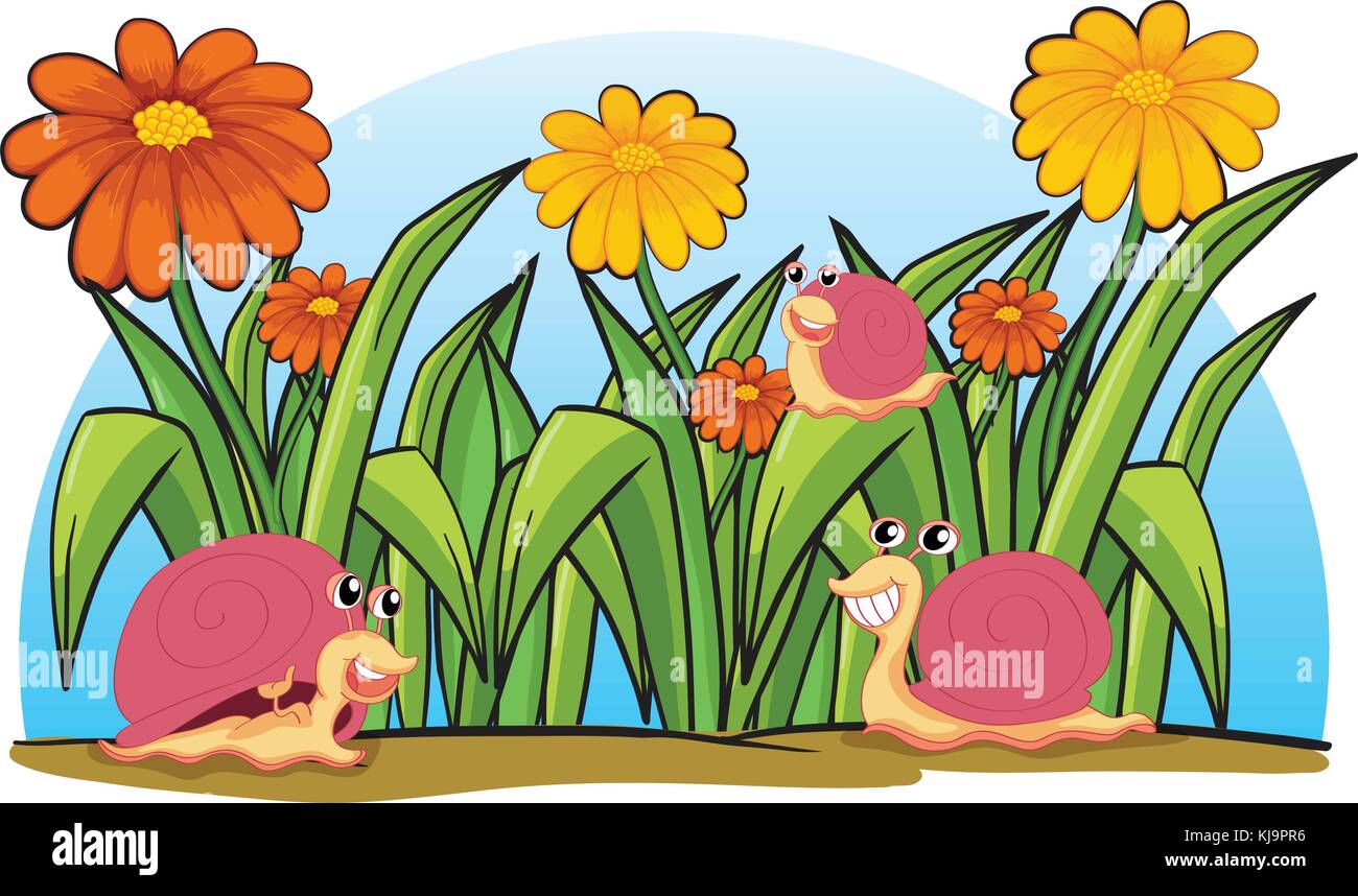 Cartoon land snail Stock Vector Images - Alamy