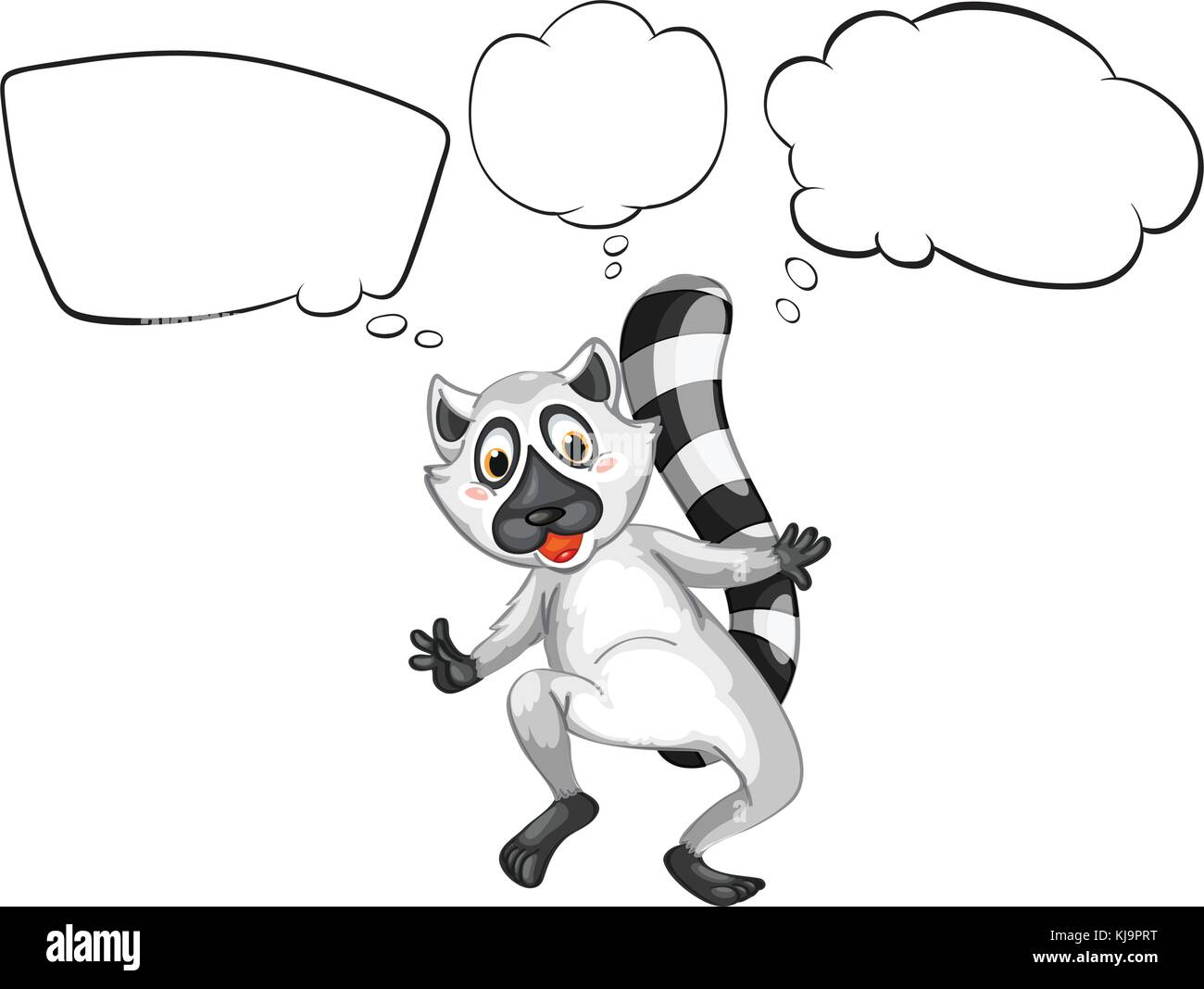 Illustration of a lemur thinking on a white background Stock Vector ...