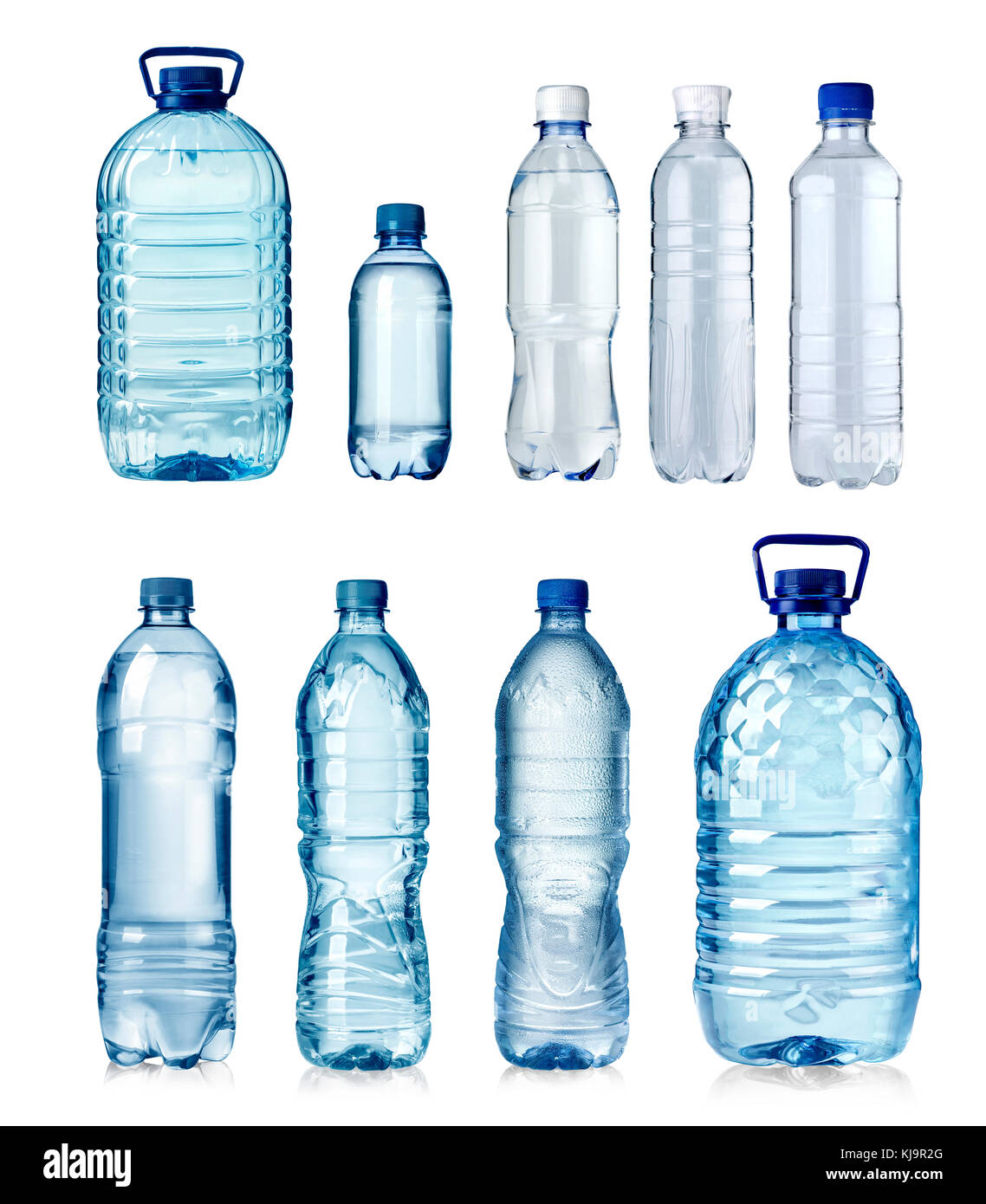 Collage of water bottles isolated on a white background Stock Photo - Alamy