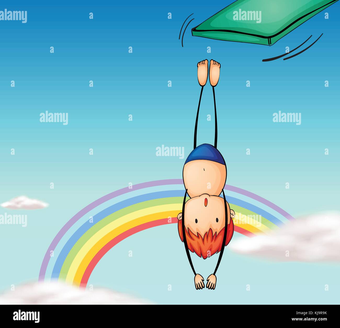 Illustration of a boy diving Stock Vector Image & Art - Alamy