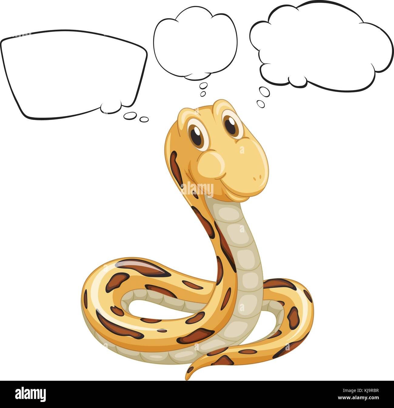 Illustration of a snake thinking on a white background Stock Vector ...