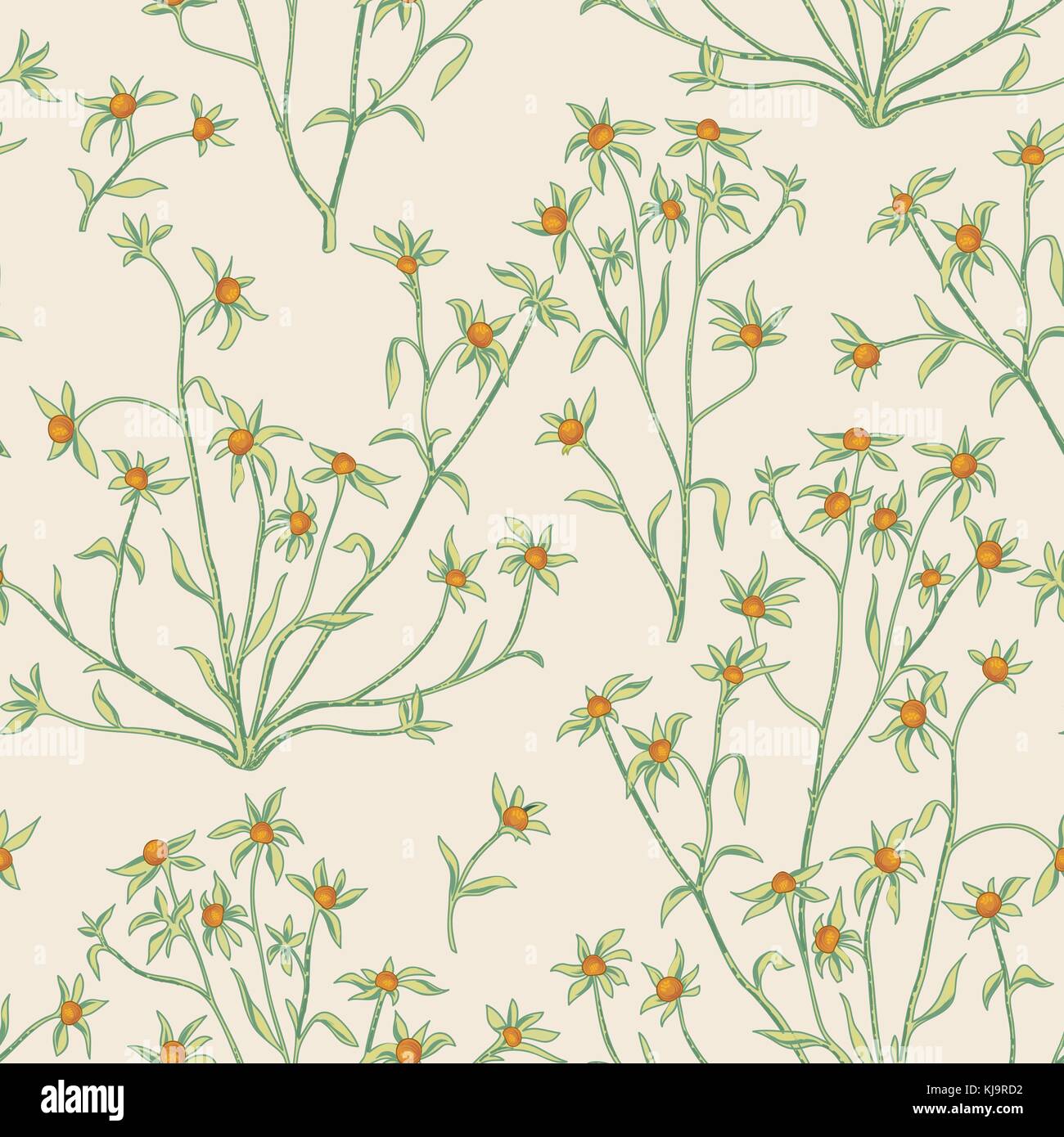 Floral seamless pattern. Nature vegetation background. Flourish ...