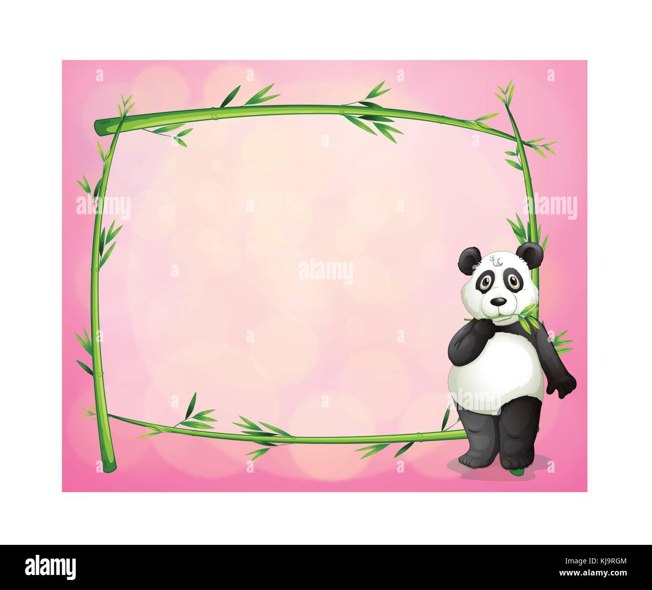 Illustration of a panda and the green bamboo frame Stock Vector Image ...