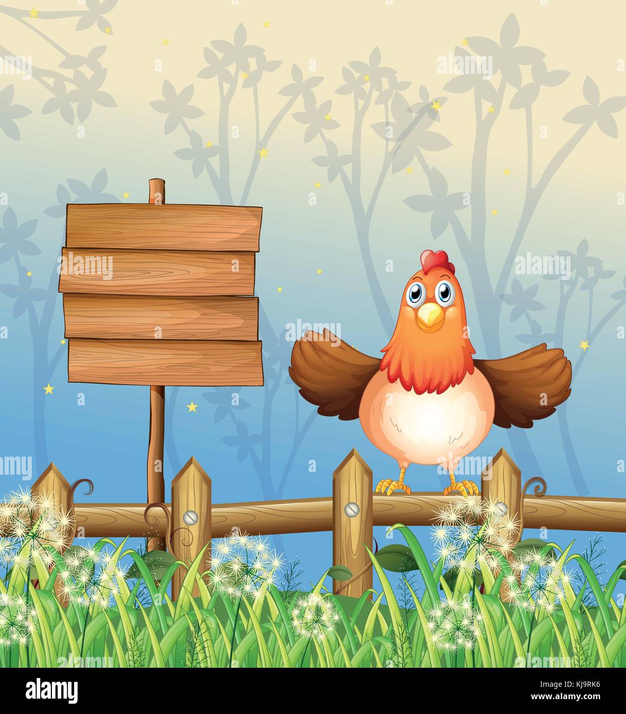 Illustration of a hen in the forest Stock Vector Image & Art - Alamy