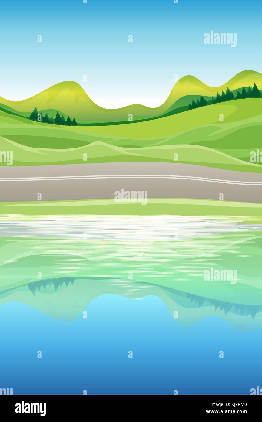 Illustration of the river view Stock Vector Image & Art - Alamy