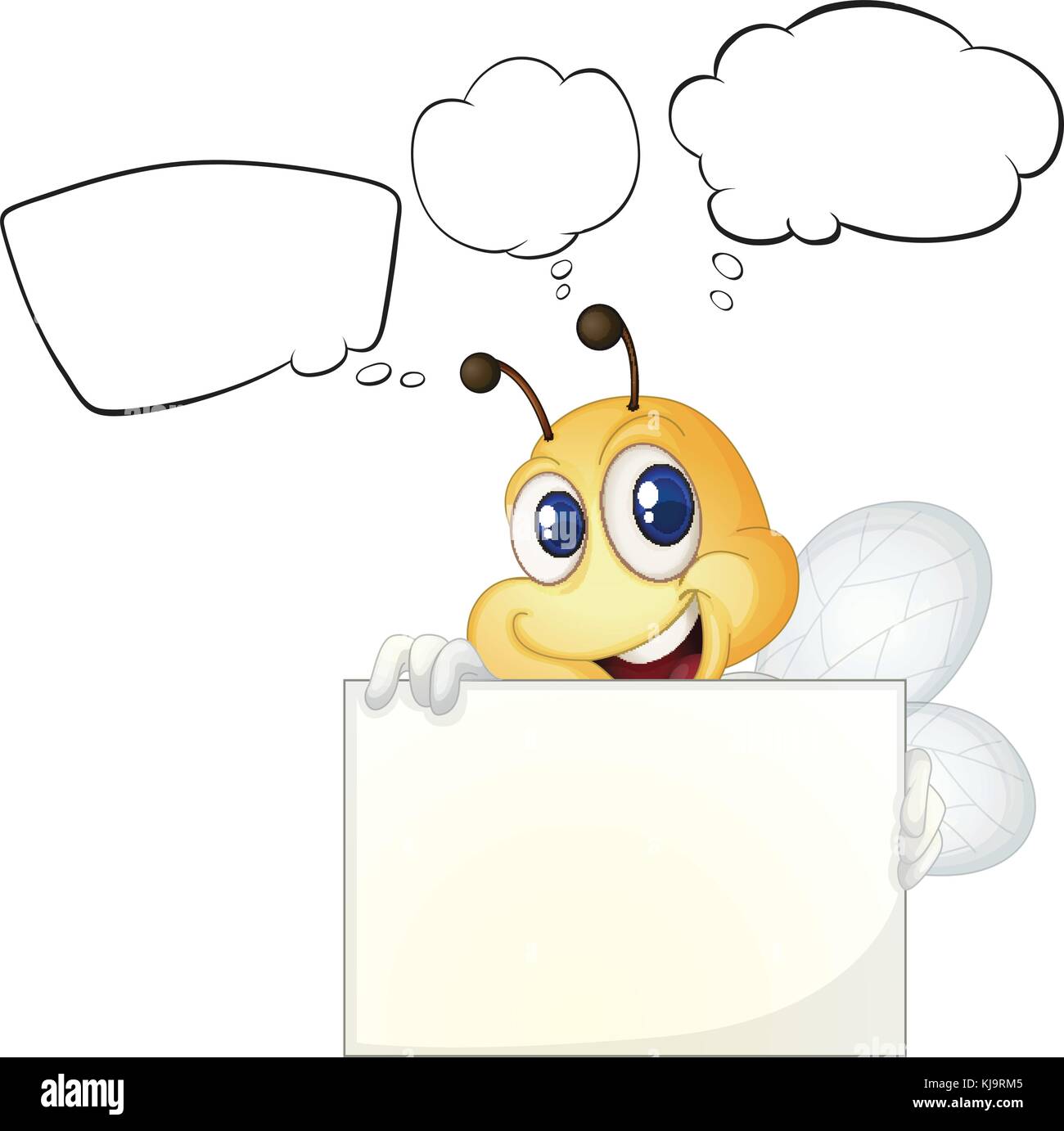 Cartoon bee holding sign Stock Vector Images - Alamy