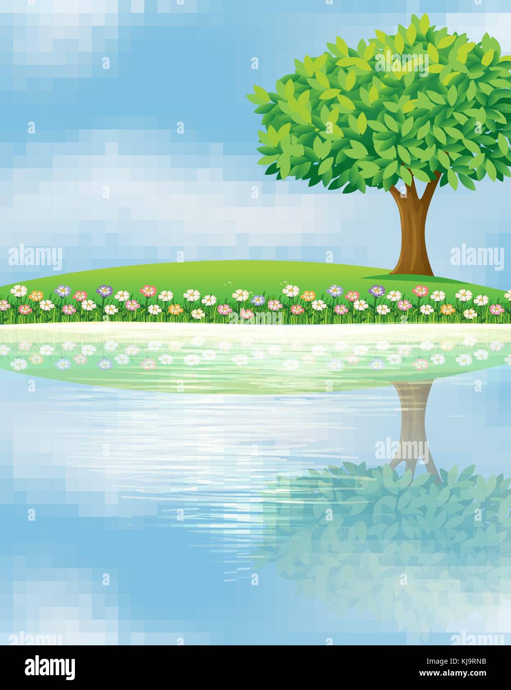 Blue water near island Stock Vector Images - Alamy