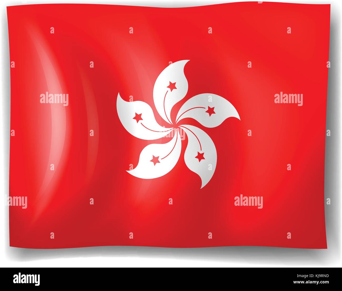 Illustration of the flag of Hong kong on a white background Stock ...
