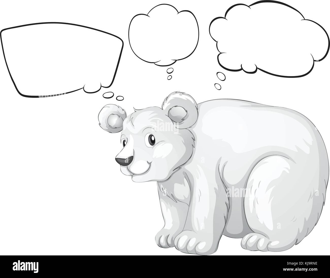 Illustration of a big bear thinking on a white background Stock Vector ...