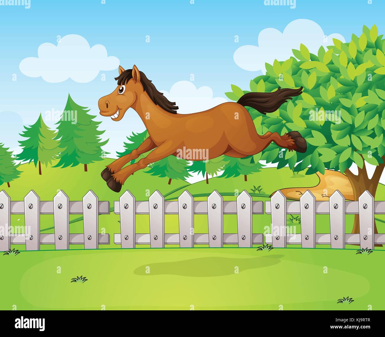 Illustration of a jumping horse Stock Vector Image & Art - Alamy