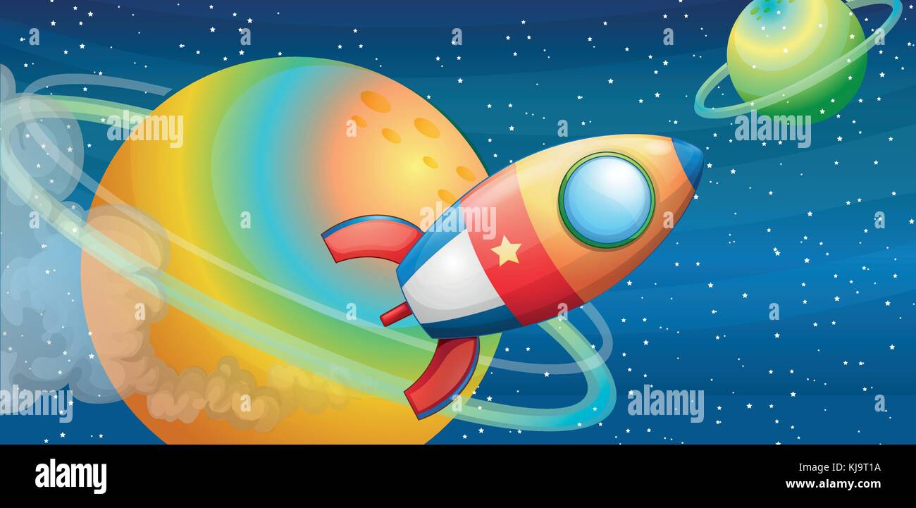 Illustration of a spacecraft in the outer space Stock Vector Image ...
