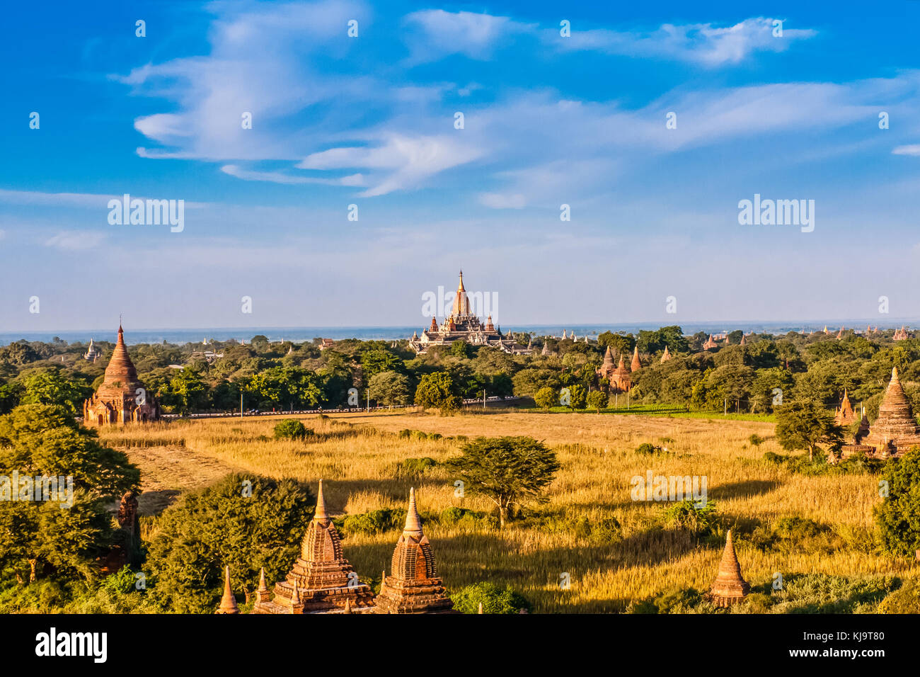Pagodas of Old Bagan with the Ananda Temple, Myanmar Stock Photo - Alamy
