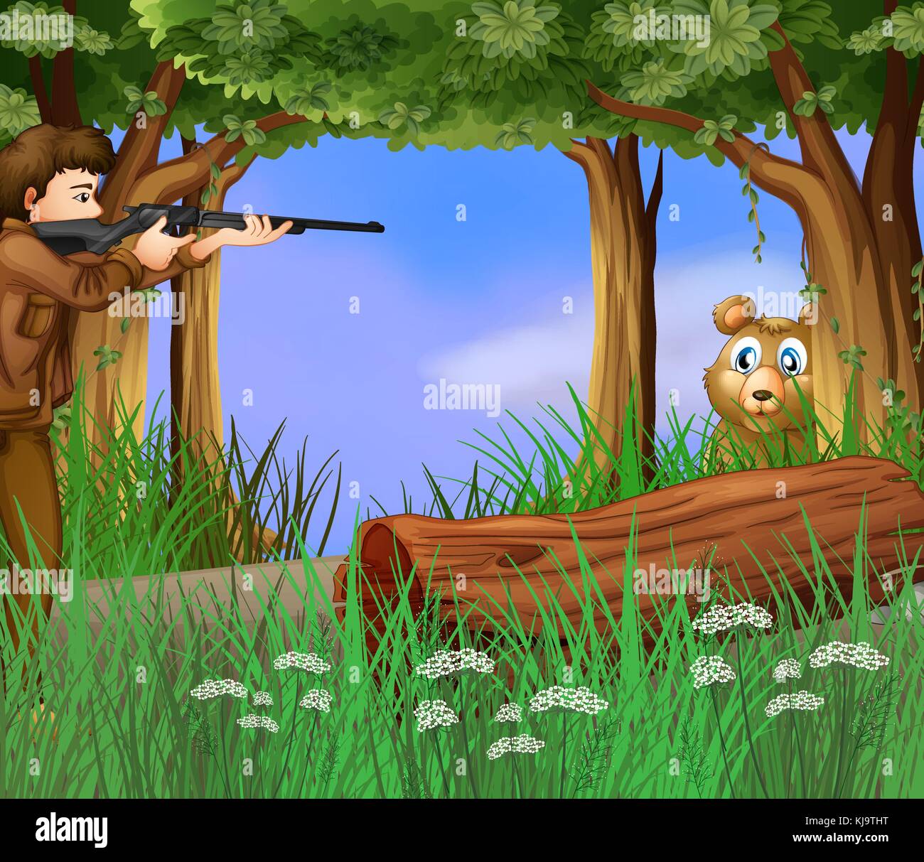 Target shooting boy rifle Stock Vector Images - Alamy
