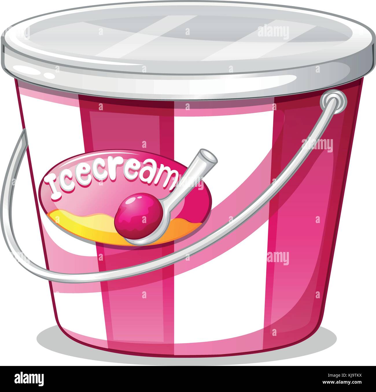 Illustration of an ice cream bucket on a white background Stock Vector ...