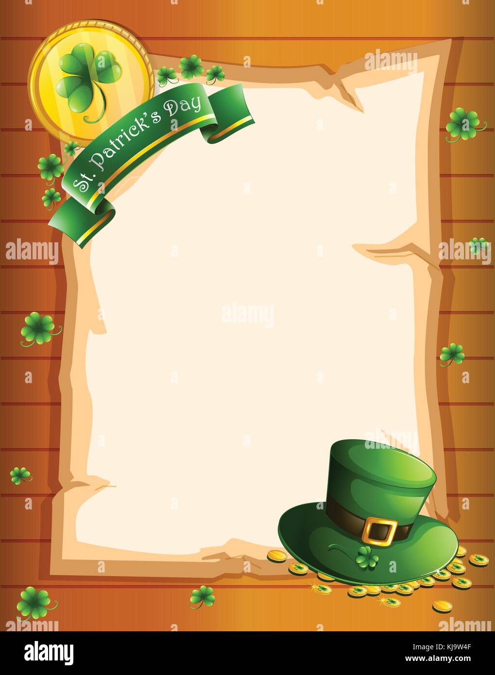 Illustration of a blank sheet for St. Patrick's Day Stock Vector Image ...