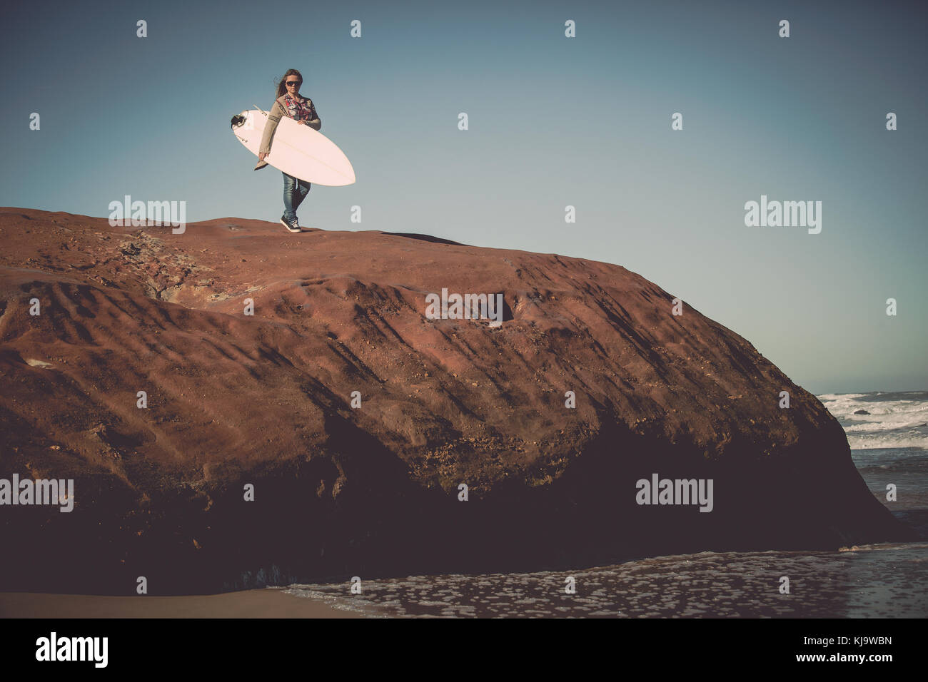 Girl and surfboard hi-res stock photography and images - Alamy