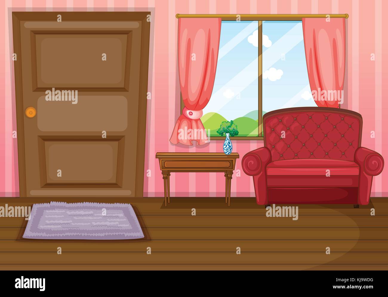 Illustration of an empty living room Stock Vector Image & Art - Alamy