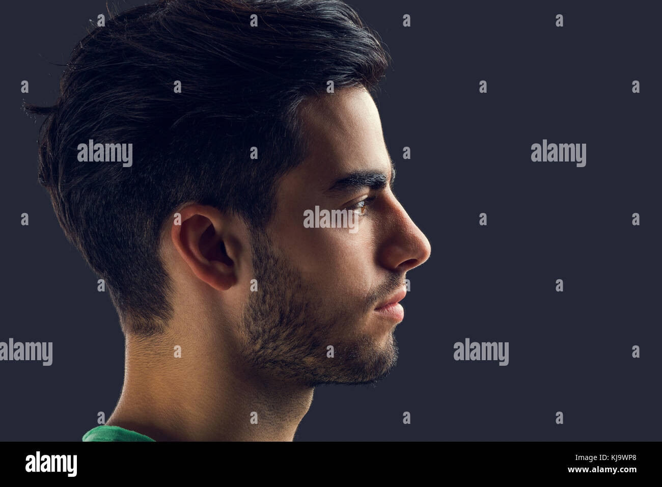 Close-up portrait of handsome young man, isolated on white background ...