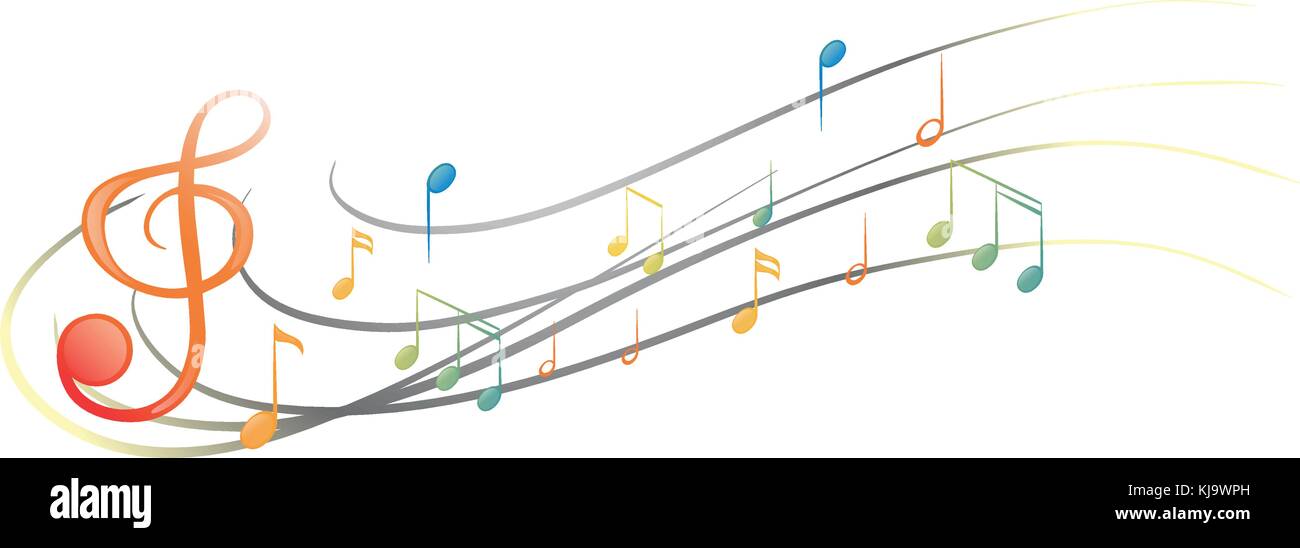Illustration of the different musical notes and symbols on a white ...