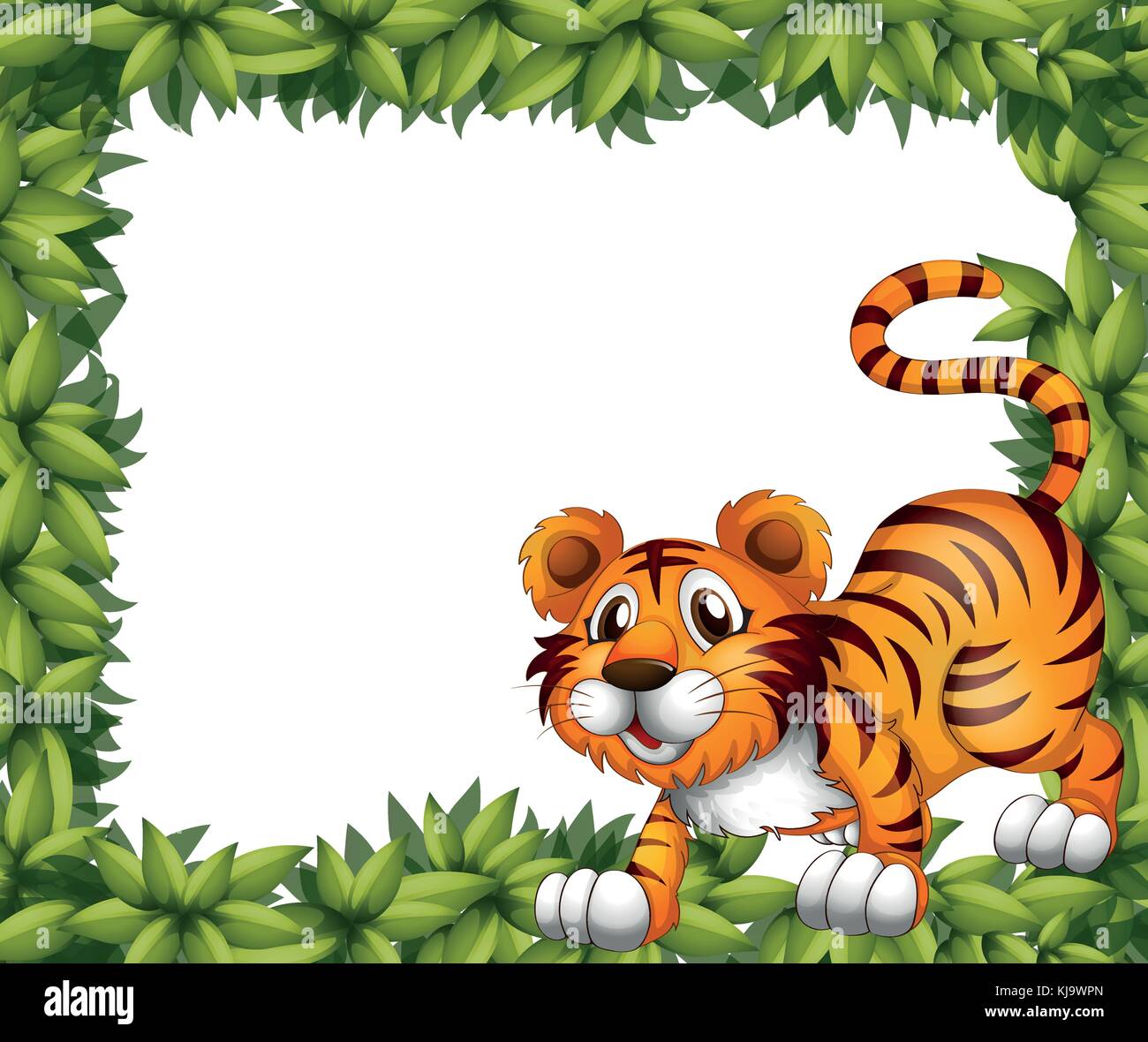 Illustration of a frame with a tiger Stock Vector Image & Art - Alamy