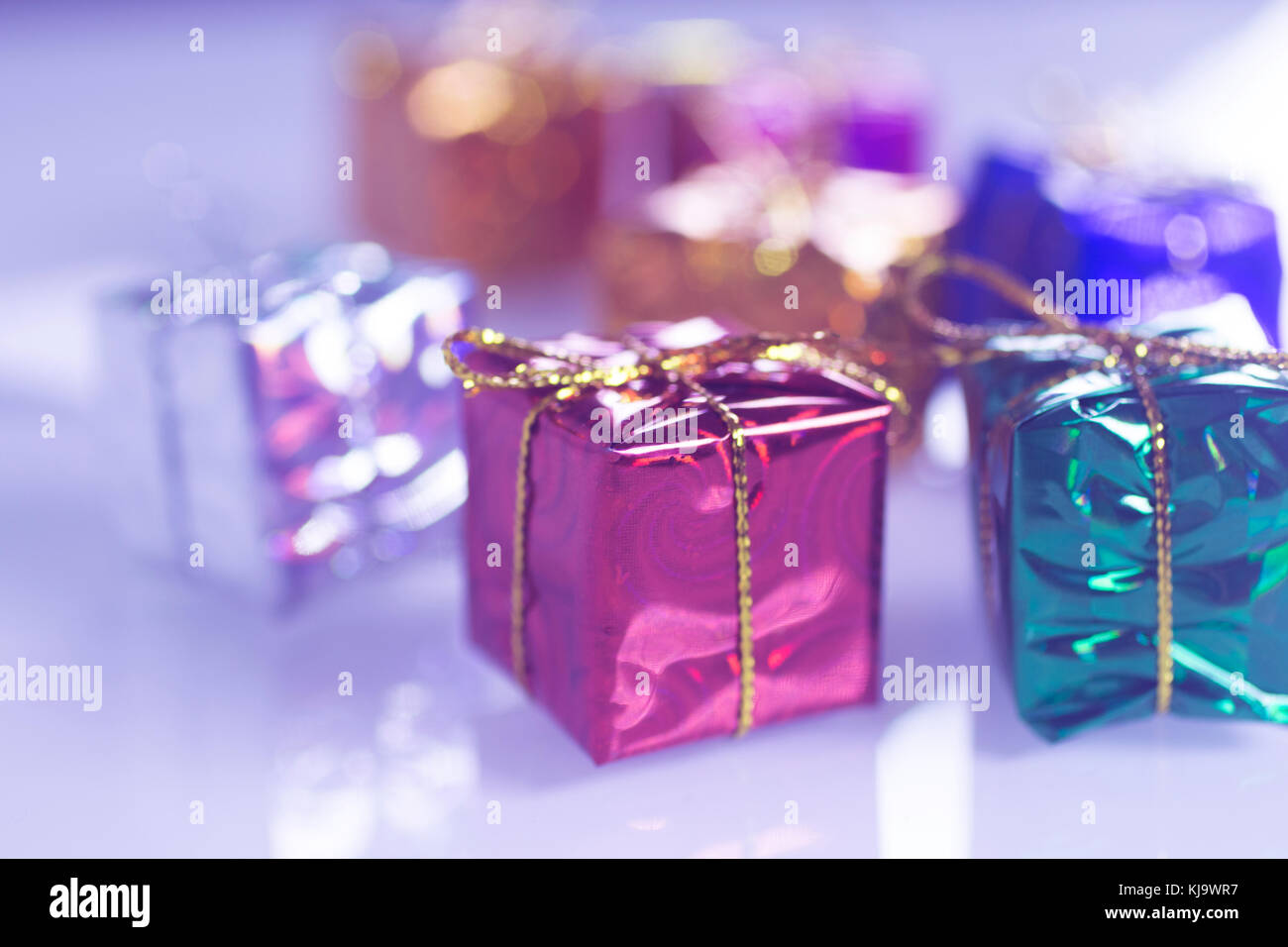 Christmas party celebration presents gift wrapped miniatures Stock ...