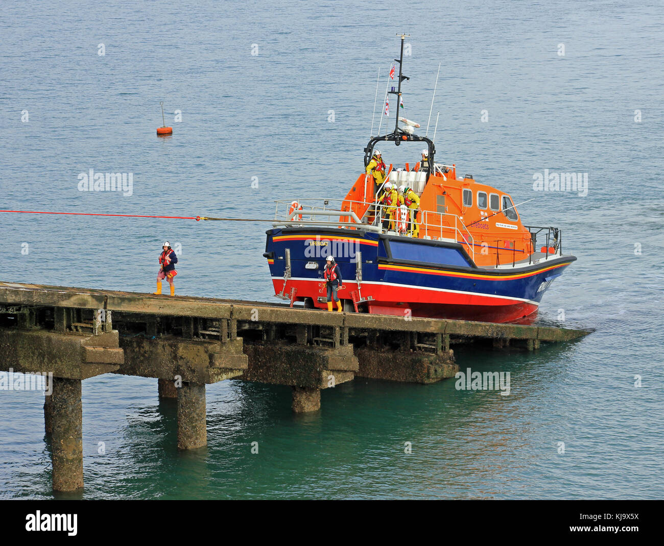 Lifeboat being pulled up the slipway hi-res stock photography and ...